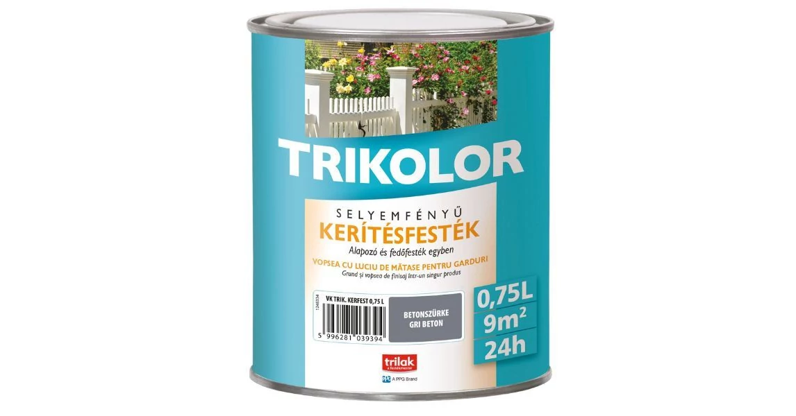 Festékpalota - PPG Trilak Kft- TRIKOLOR kerítésfesték betonszürke ...